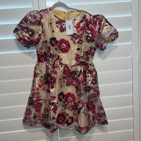 TCEC | Dresses | Raspberry And Gold Floral Dress | Poshmark
